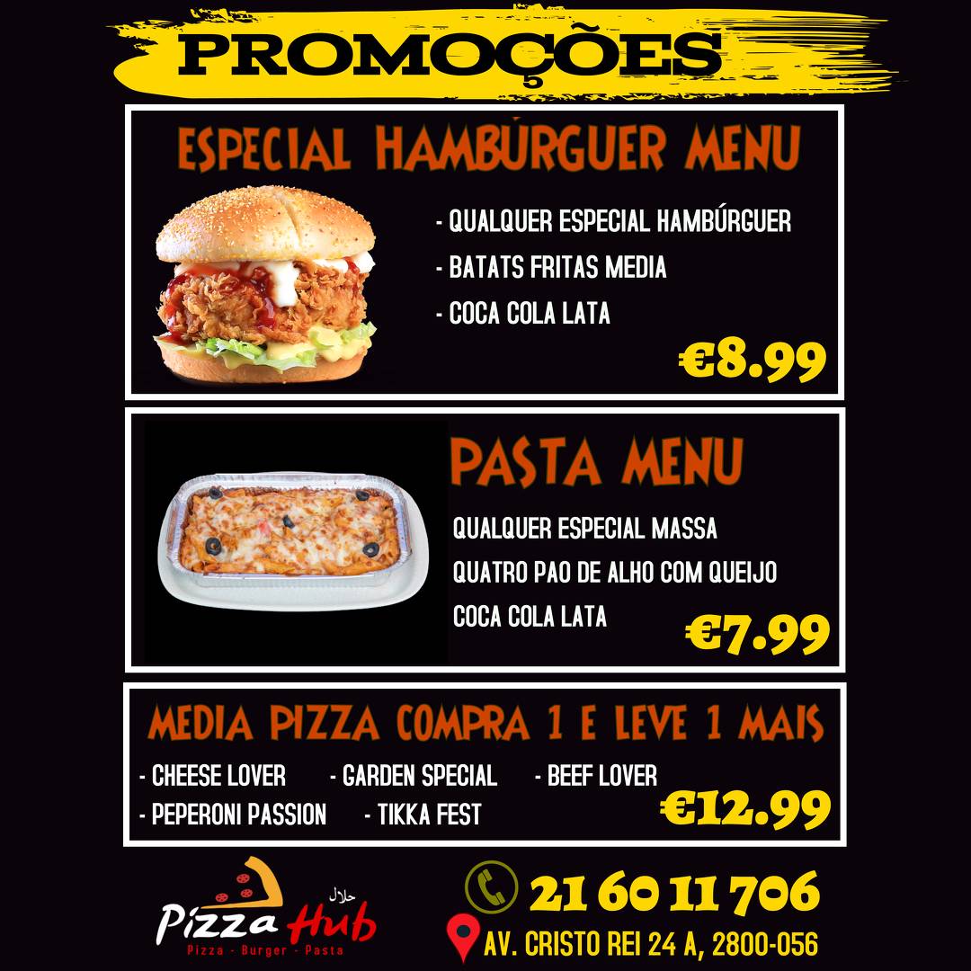 Menu em Halal Pizza Hub restaurante, Almada