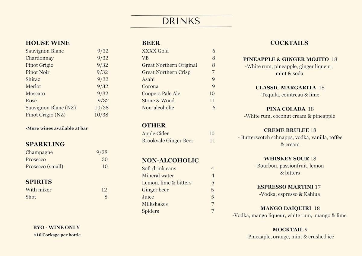 Menu at Happy Chappy Restaurant and Bar, Mudjimba