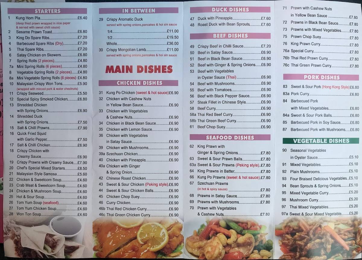 Menu at Happy Dragon Inn restaurant, Pevensey, 4 North Rd
