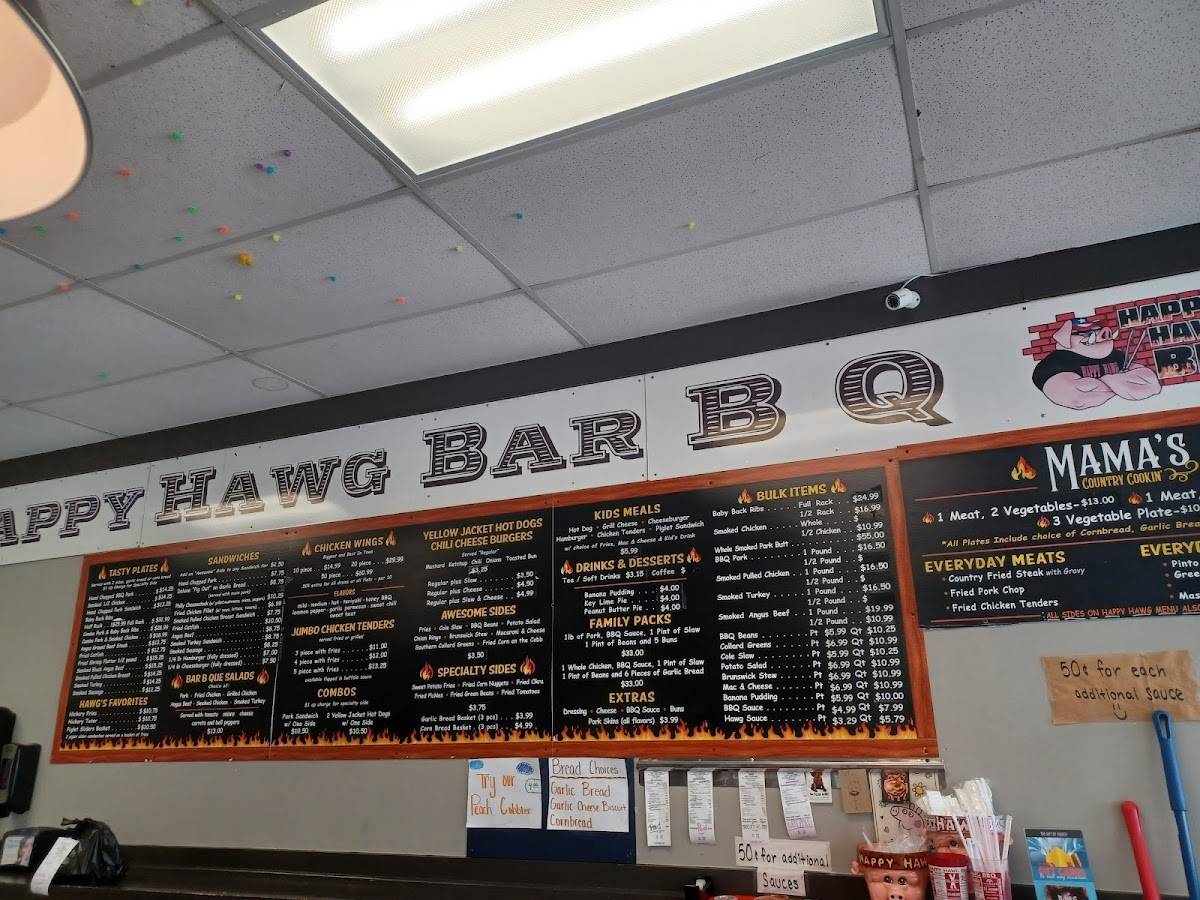 Carta de Happy Hawg BBQ, Hiram, Jimmy Lee Smith Pkwy
