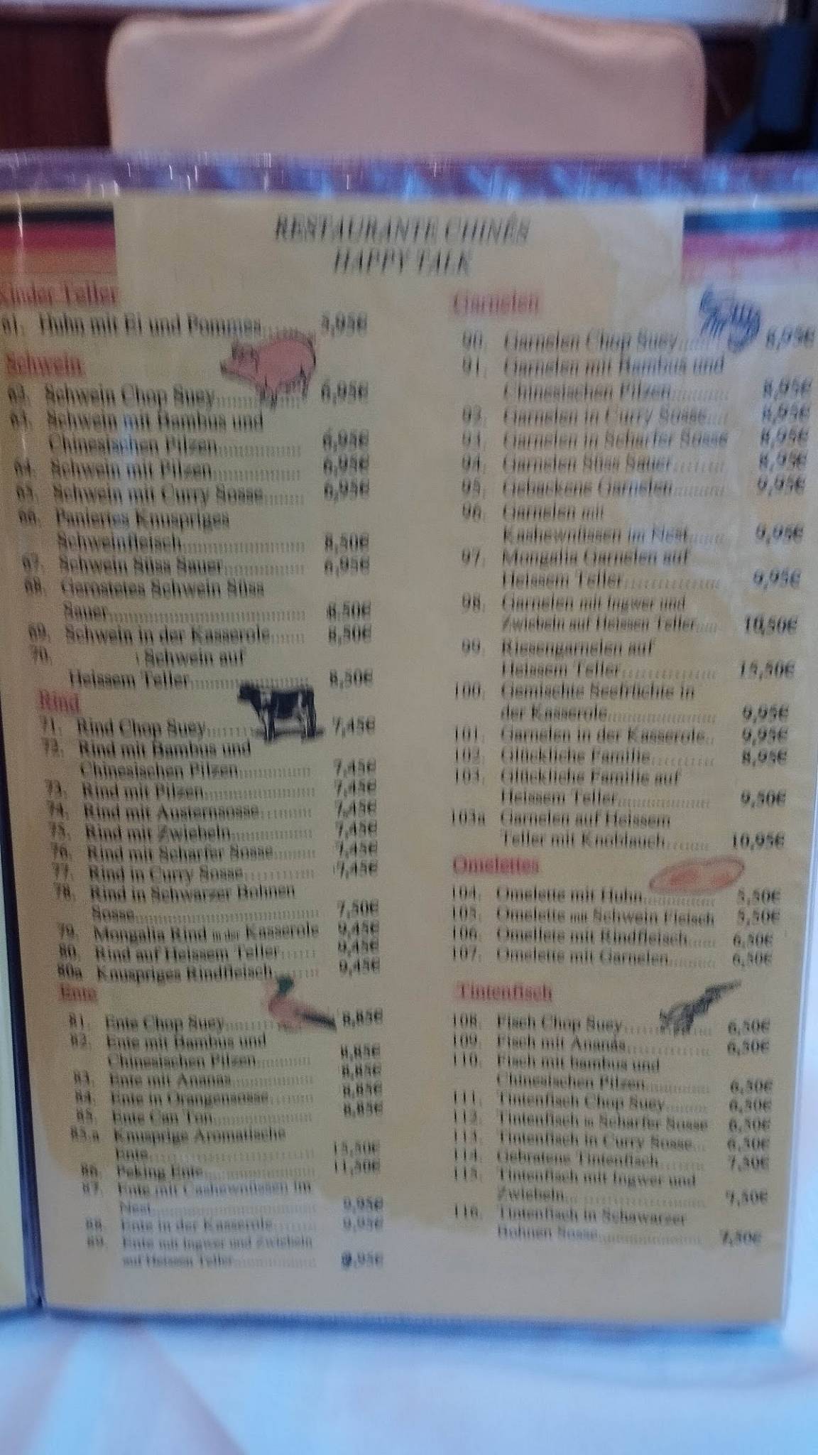 Menu at Happy Talk restaurant, Armação de Pêra