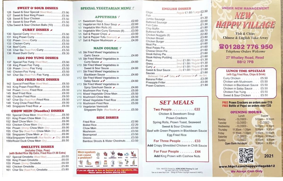 Menu at Happy Village fast food, Read