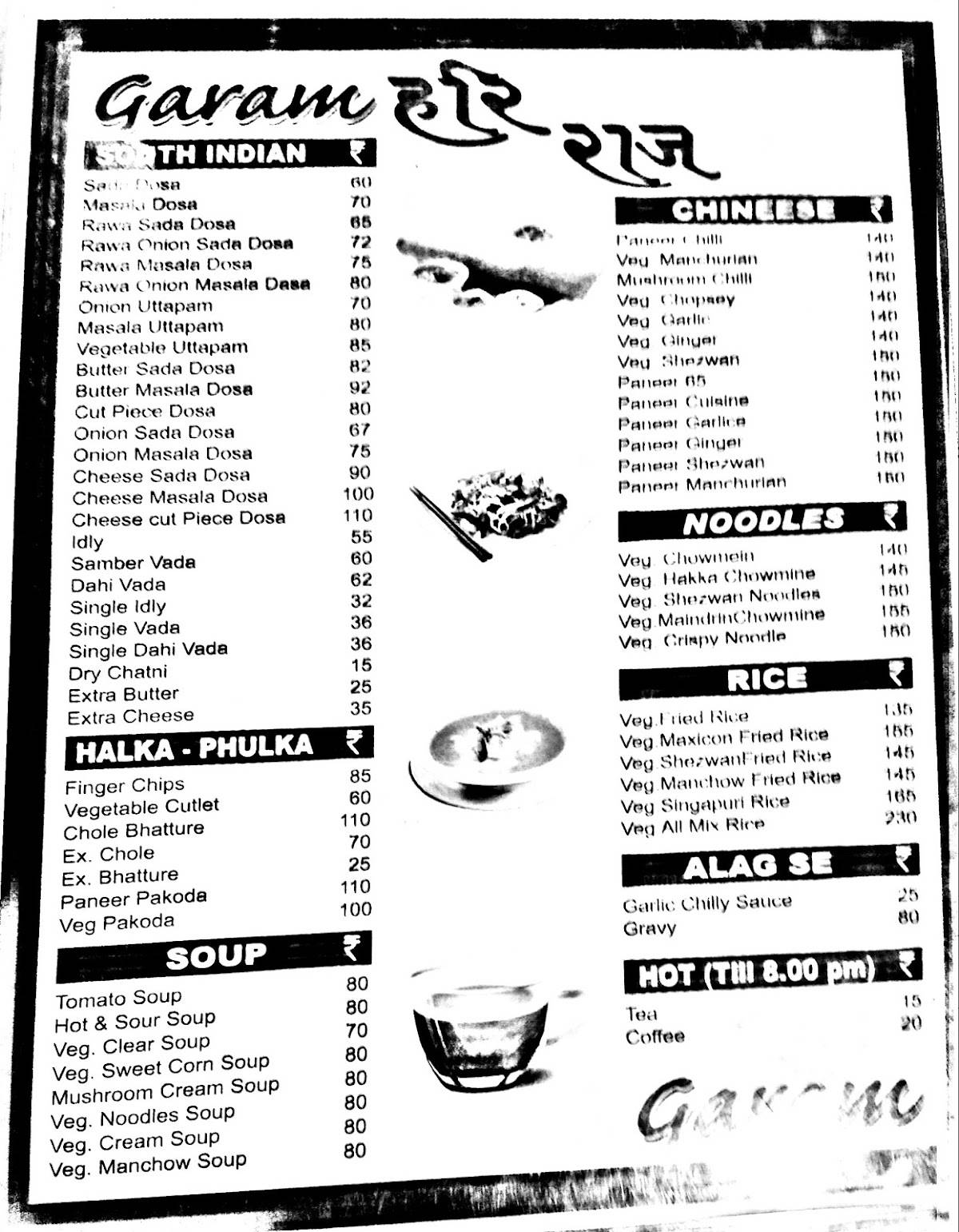 Menu at Hari Raj Pure Veg Restaurant, Durg, Civic Center