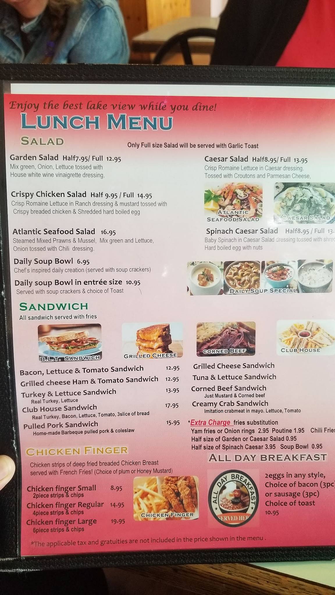 Menu at Lakeview Restaurant, Harrison Hot Springs
