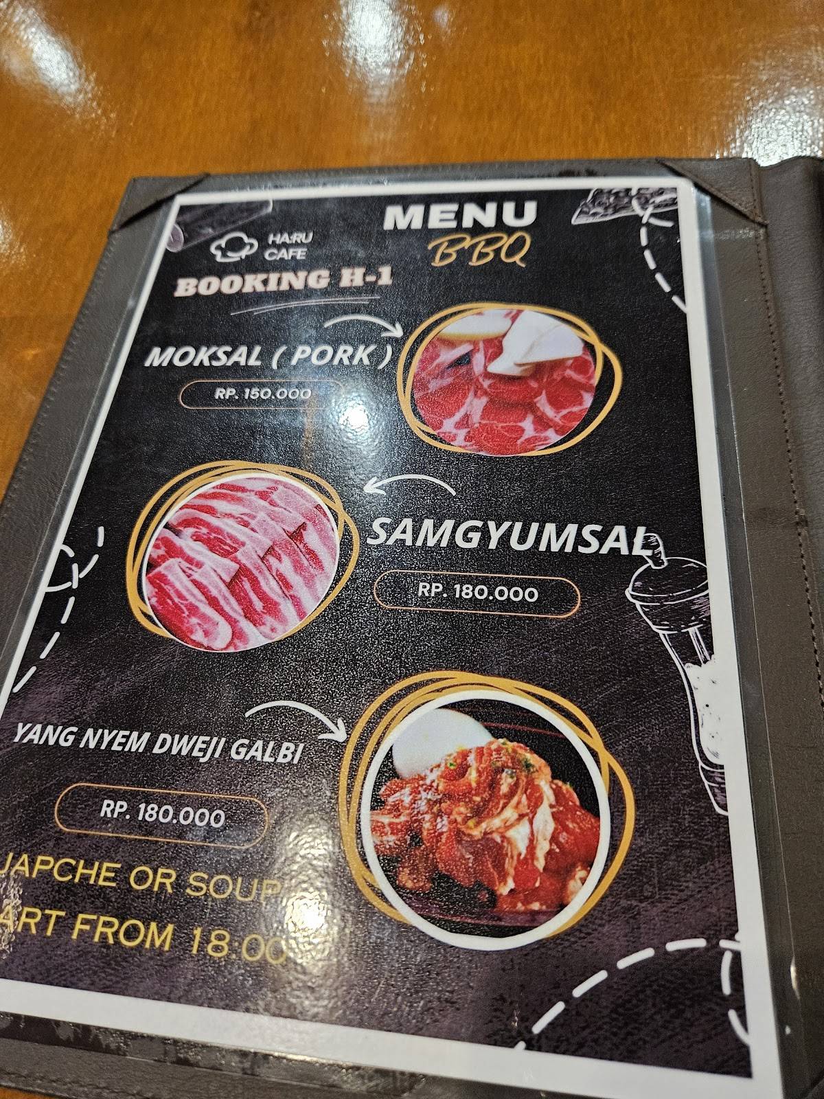 Menu at Haru Cafe, South Jakarta
