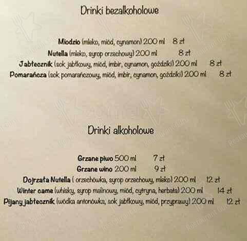 Menu at Hex Cafe, Kraków