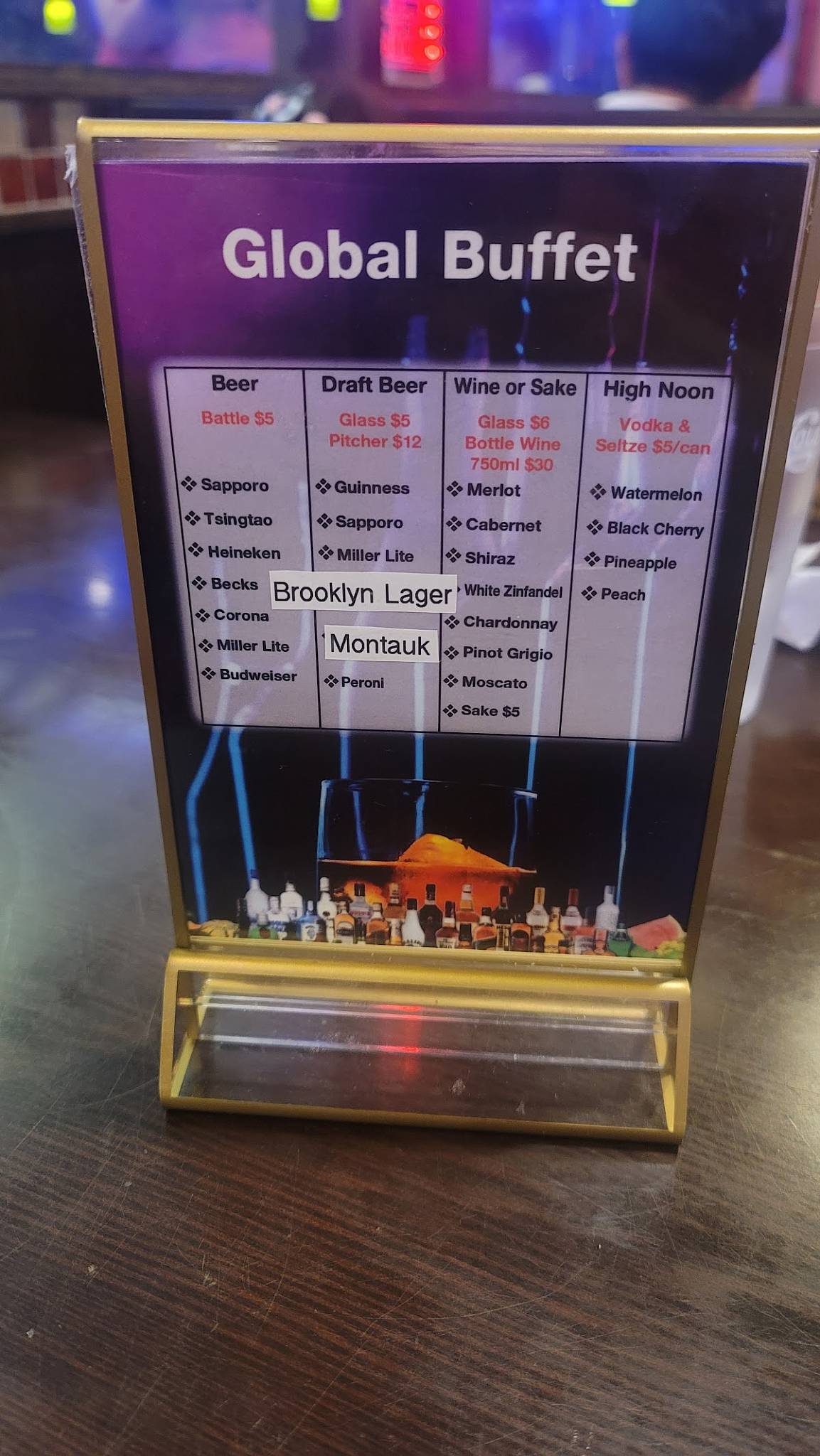Menu at Global Buffet restaurant, Levittown