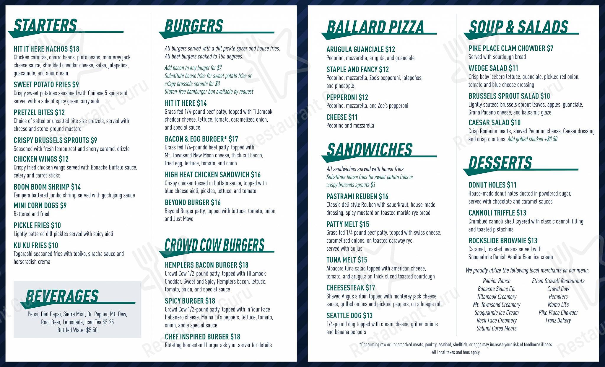 Menu at Hit it Here Cafe, Seattle