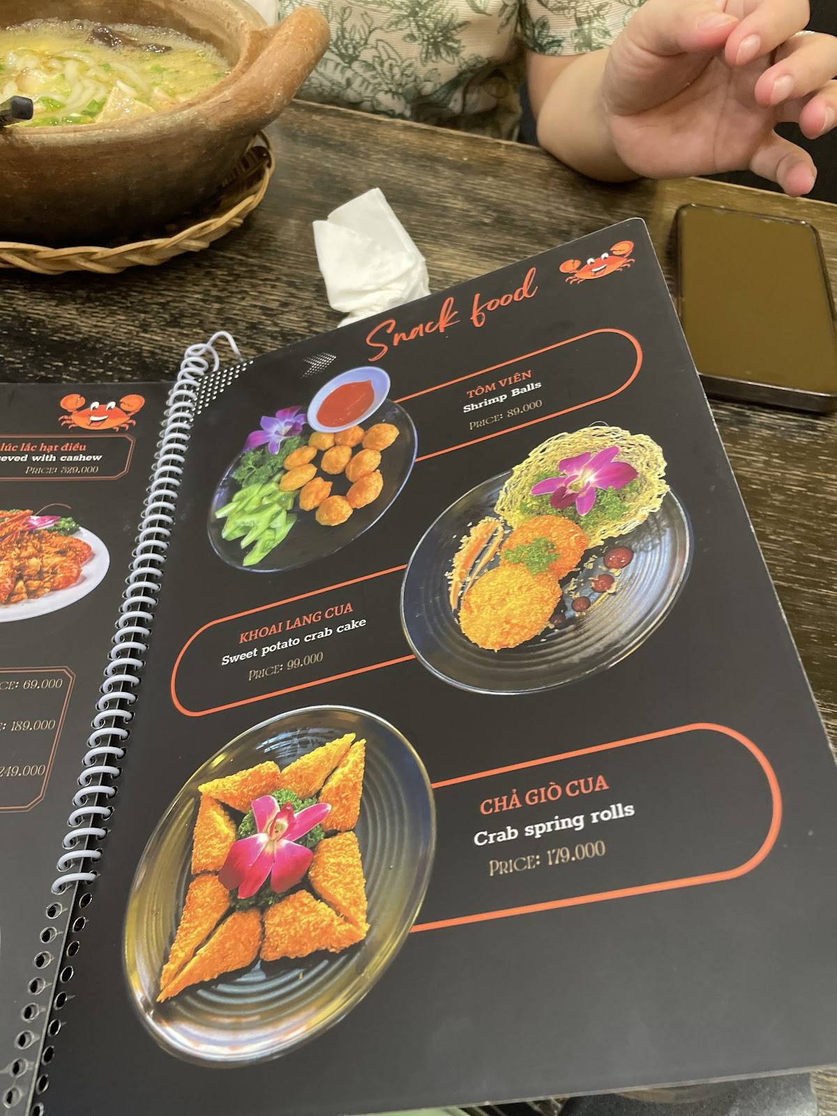 Menu at Bánh Canh Cua Út Thảo restaurant, Ho Chi Minh City, 120 Hồ Tùng Mậu