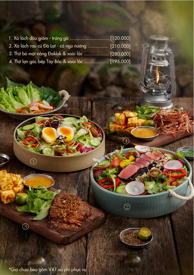 Menu at Trạm Hầm restaurant, Ho Chi Minh City