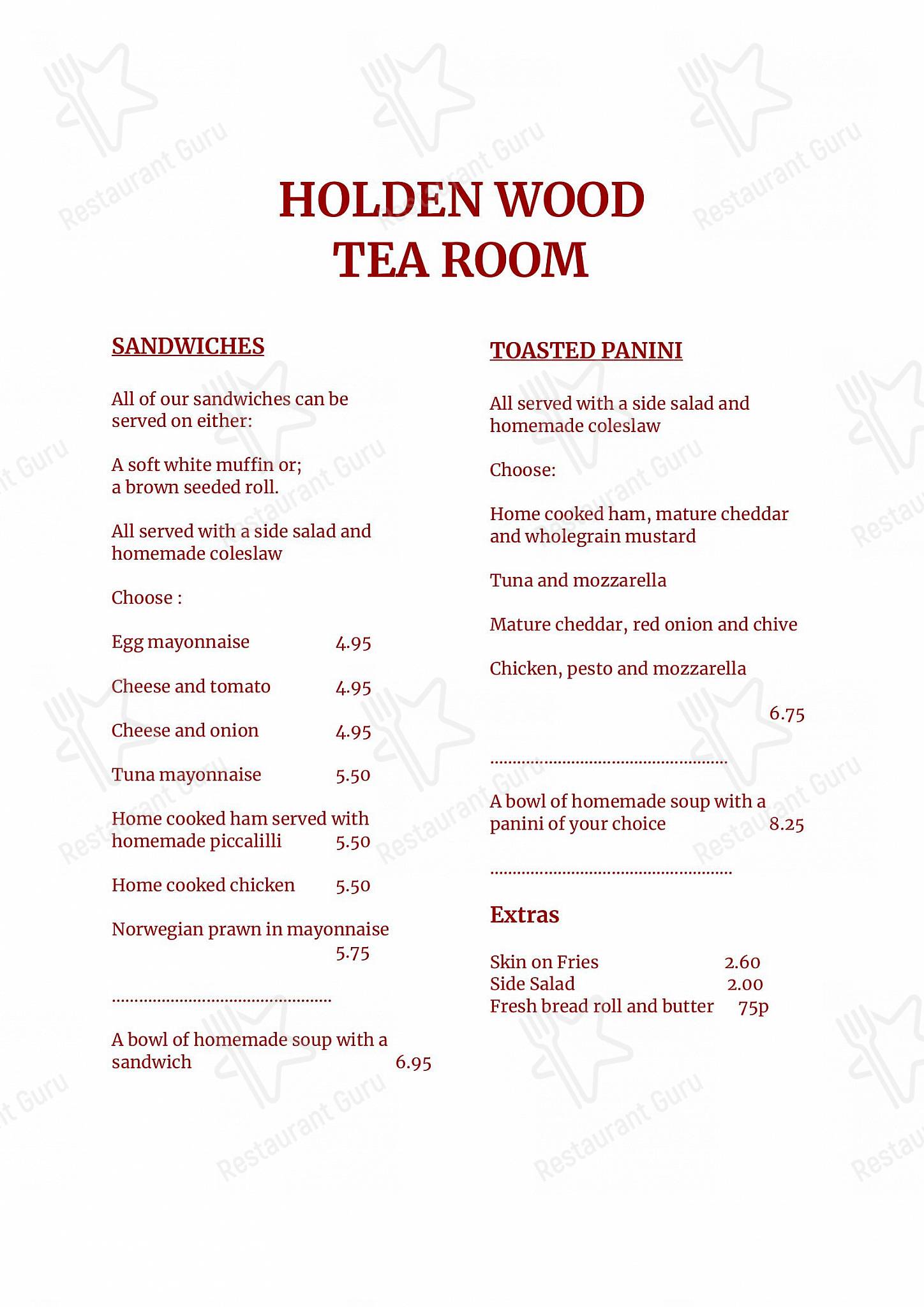 Menu at The Holden Arms pub & bar, Haslingden