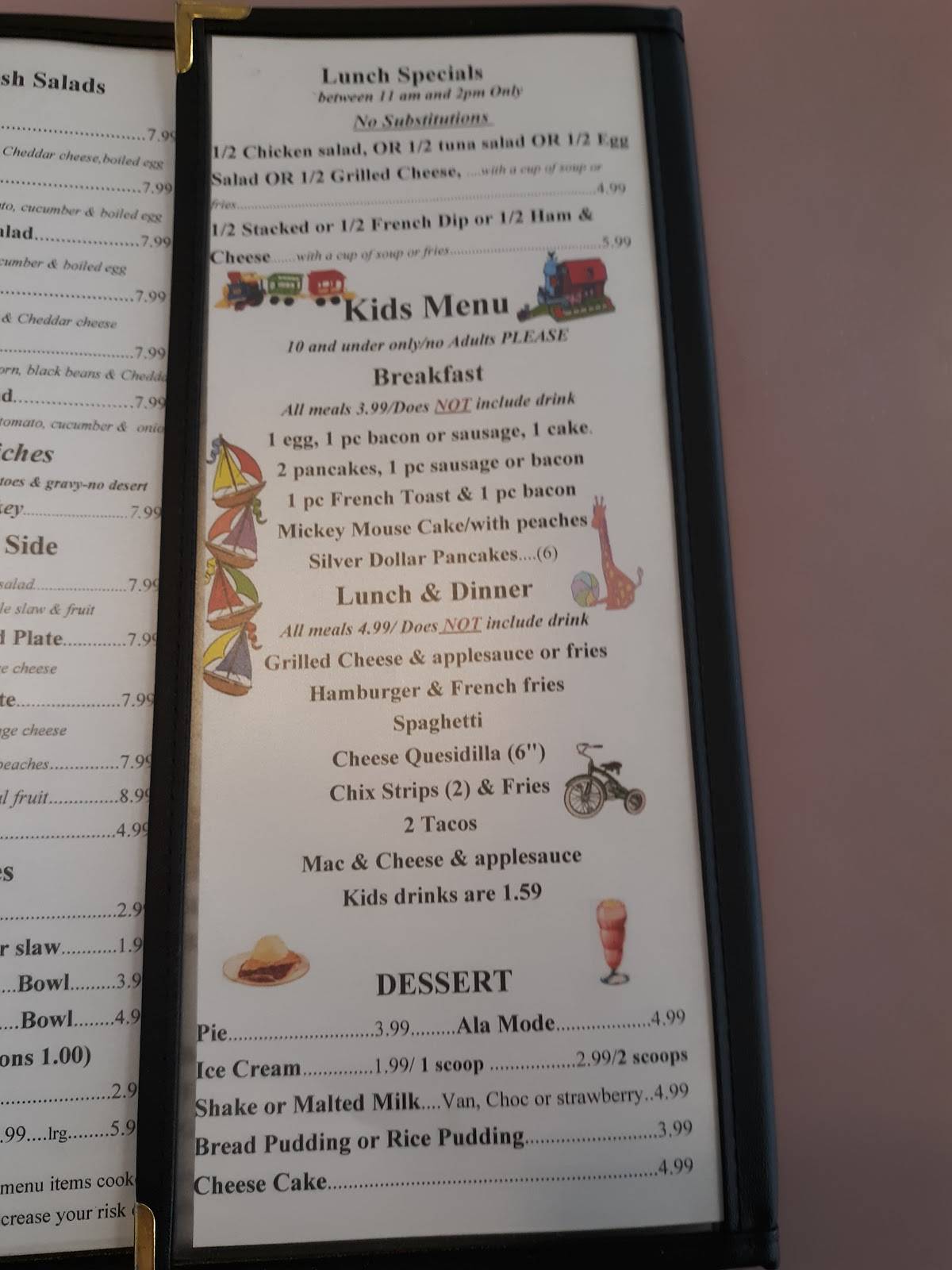 Menu at Home Plate Restaurant, Niles