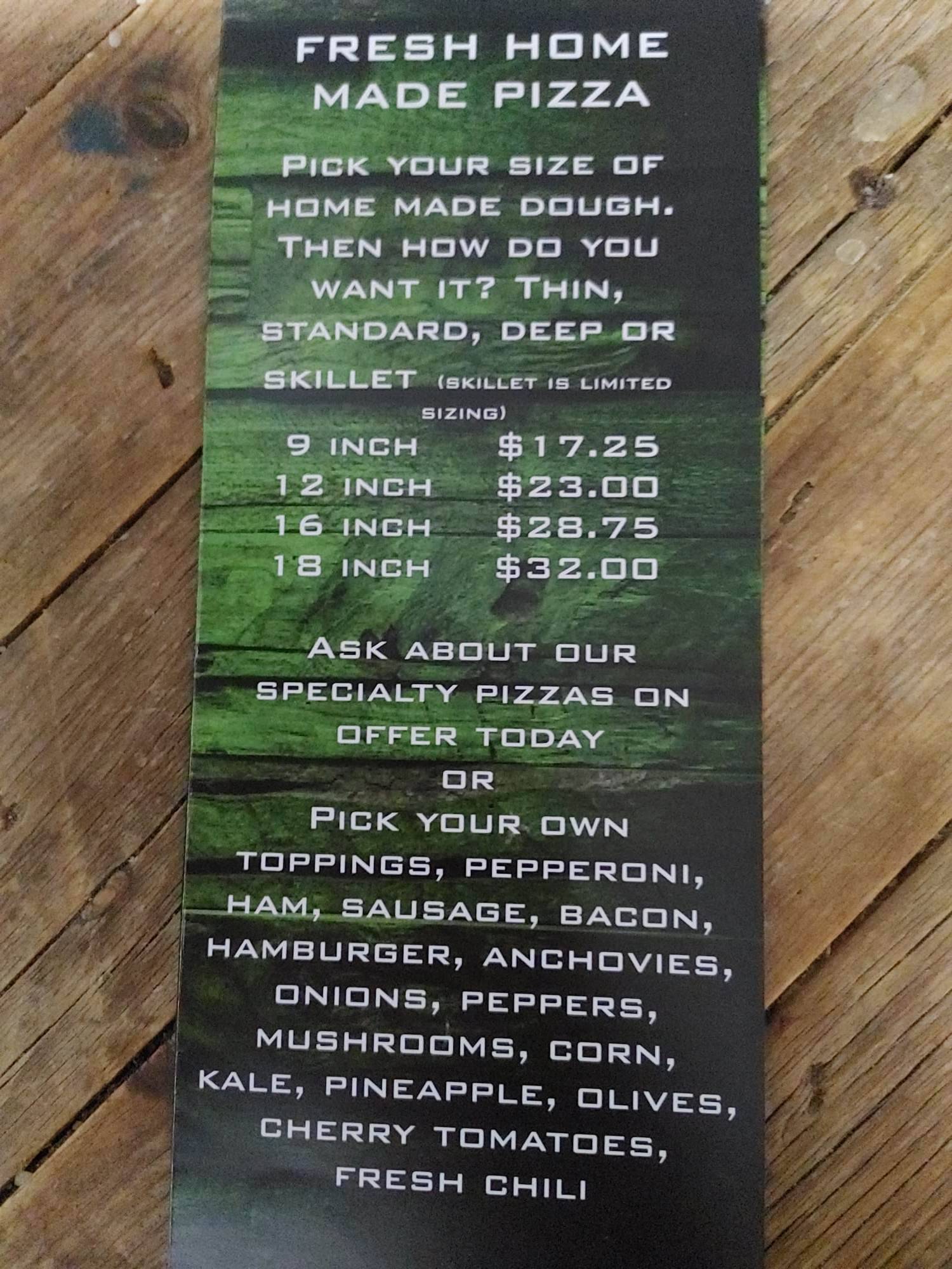 Menu at Home Plate Restaurant & Bakery, Murray River