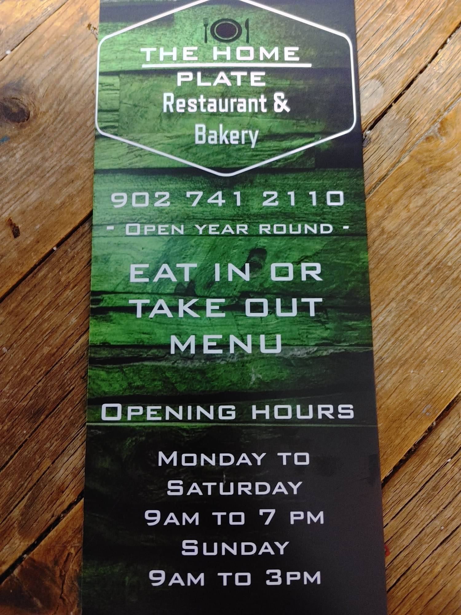 Menu at Home Plate Restaurant & Bakery, Murray River