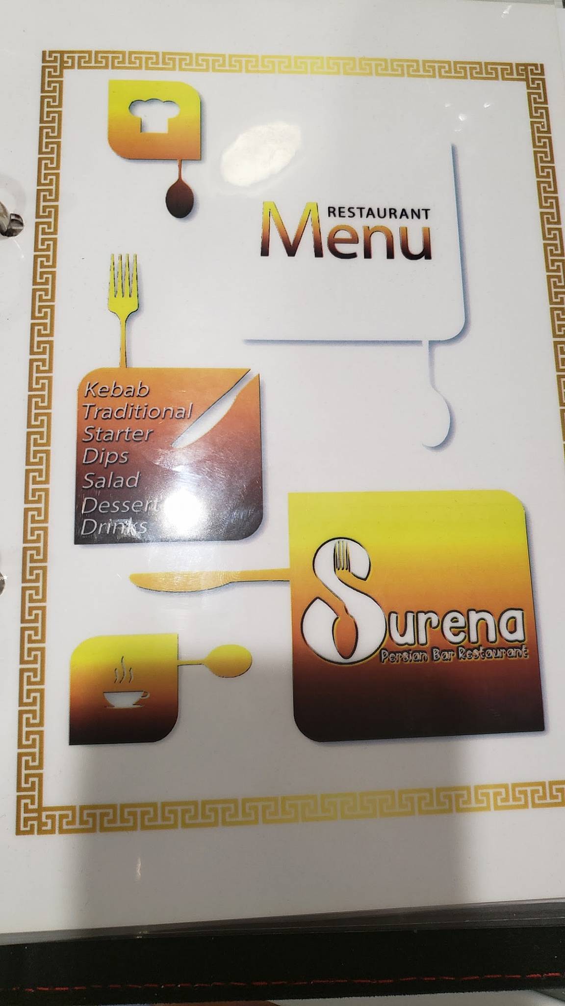 Menu at Surena Persian Restaurant, Carlingford