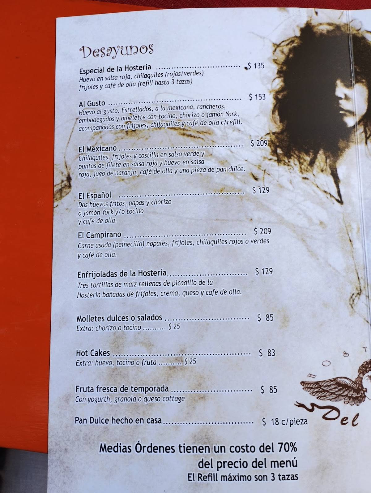 Carta del restaurante Hostería Del Ángel, Zapopan