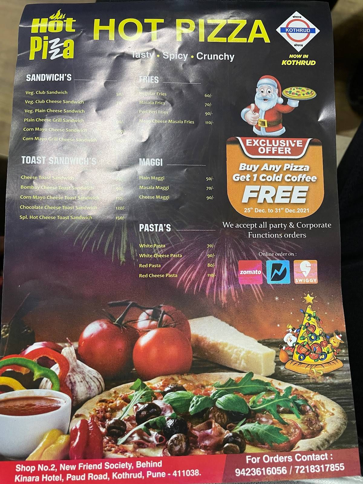 Menu at Hot Pizza, Pune, New Friends Society