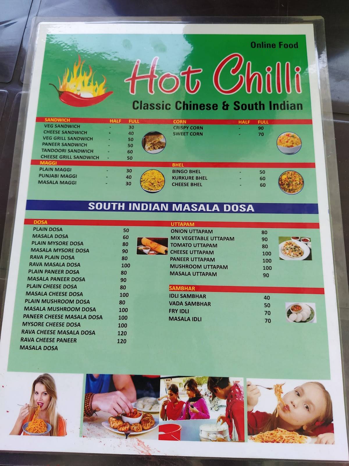 Menu at Hot chilli, Jaipur, VQGF+2XC