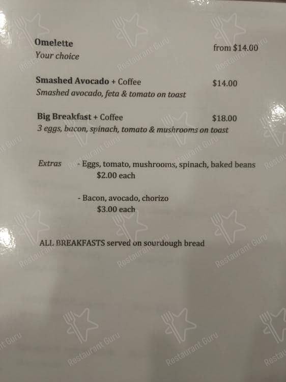 Menu at House of Bread & Pastries In Brighton cafe, Brighton