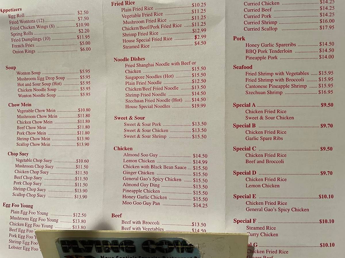 Menu at House Of Cheng Restaurant, Middleton