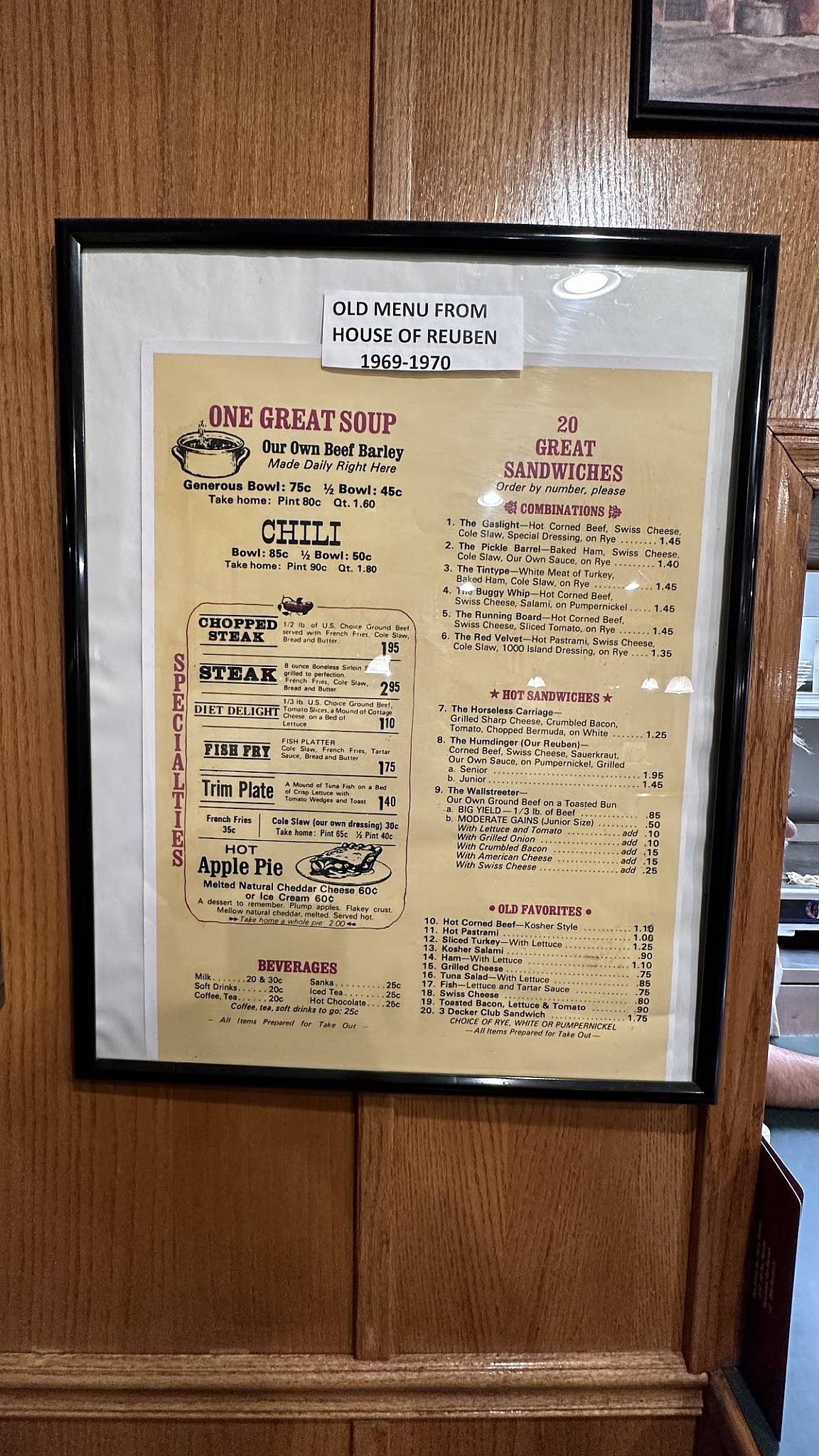 Menu at House of Reuben (Original Owners) restaurant, Sterling Heights