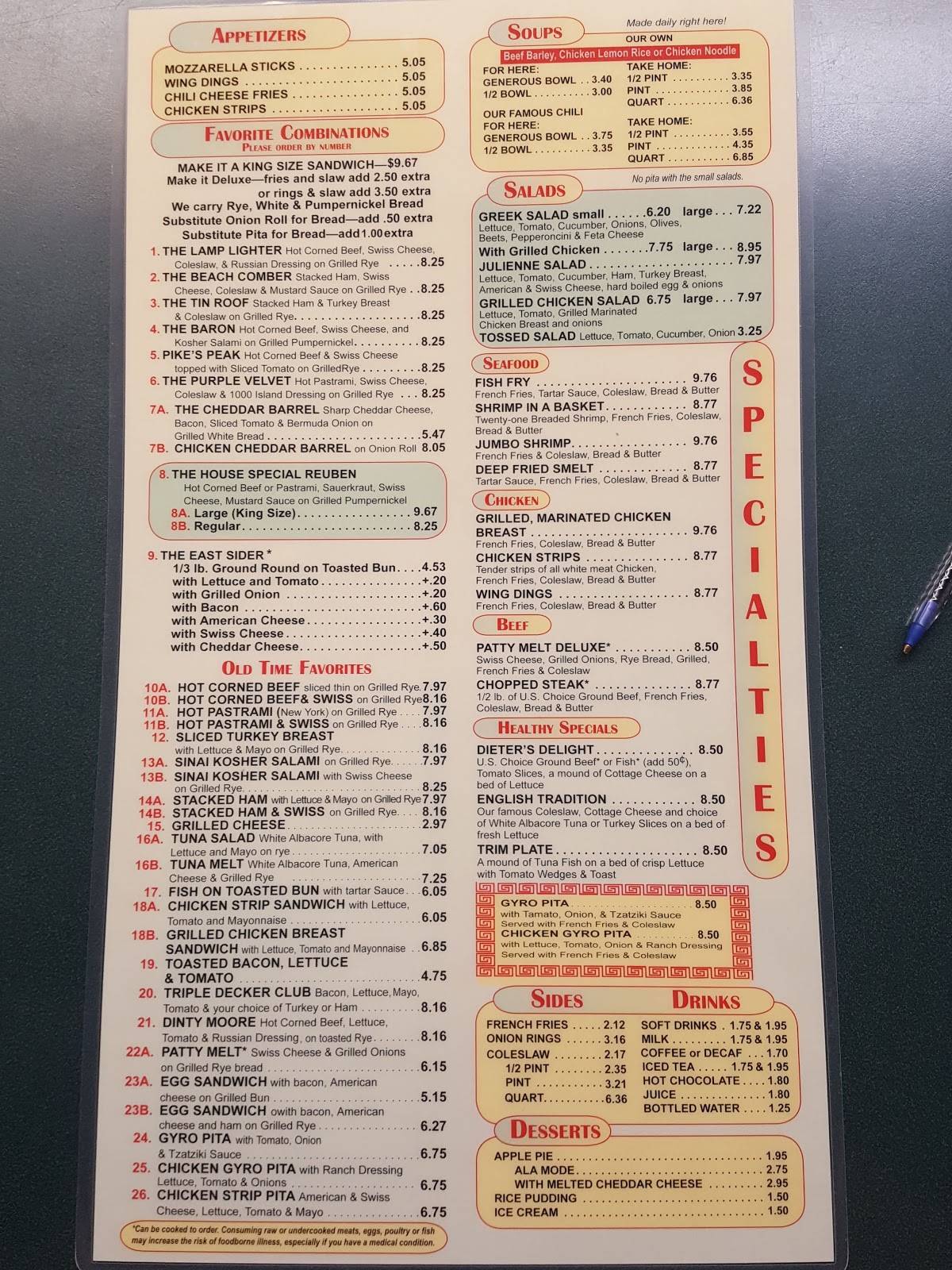 Menu at House of Reuben (Original Owners) restaurant, Sterling Heights