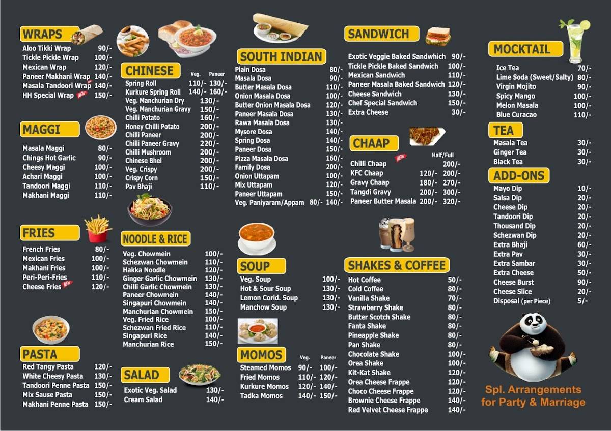 Menu at Hungerz Hub, Pundri