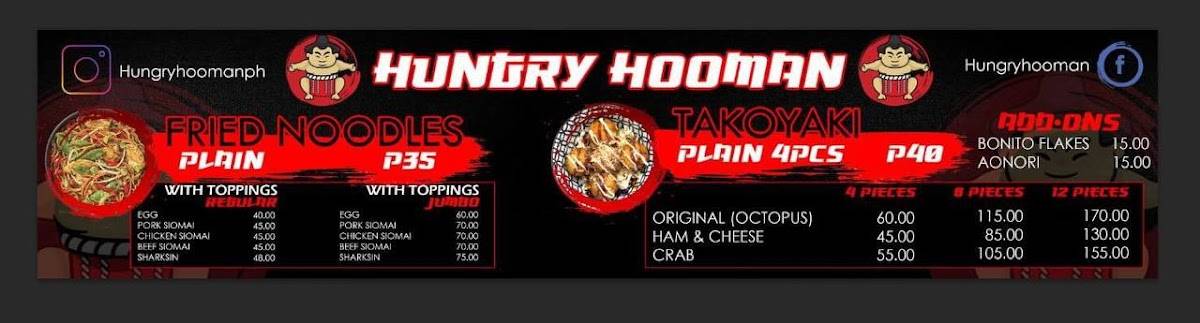 Carta del restaurante Hungry Hoomans, Ciudad Quezon