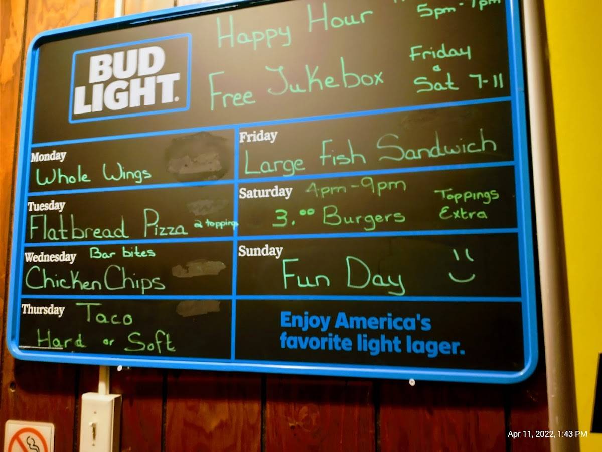 Menu at Hunting Lodge restaurant, Finleyville