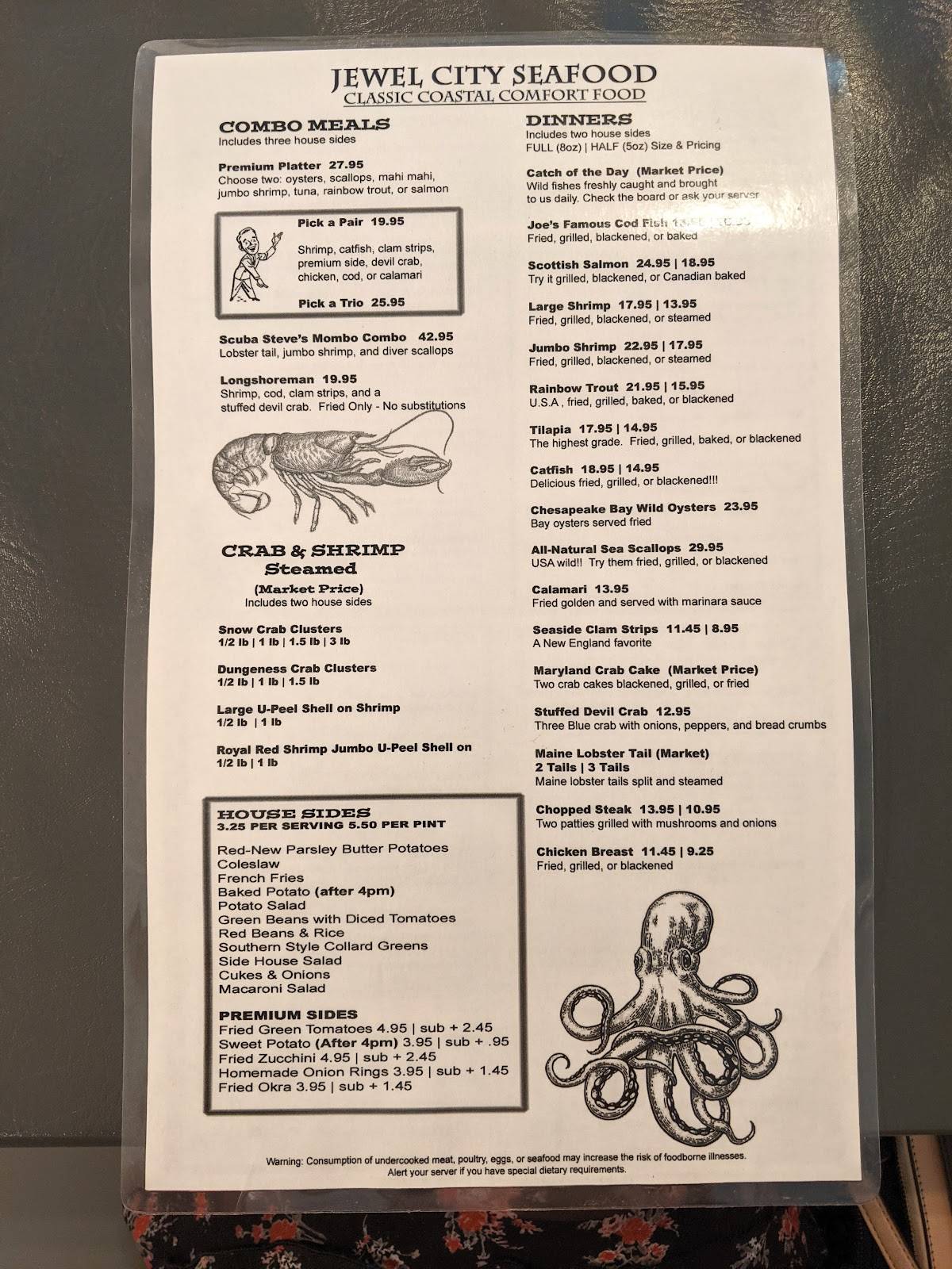 Menu at Jewel City Seafood Restaurant & Market, Huntington