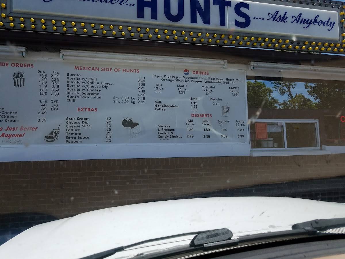 Menu at Hunt's Dairy Bar, Park Hills, E Main St