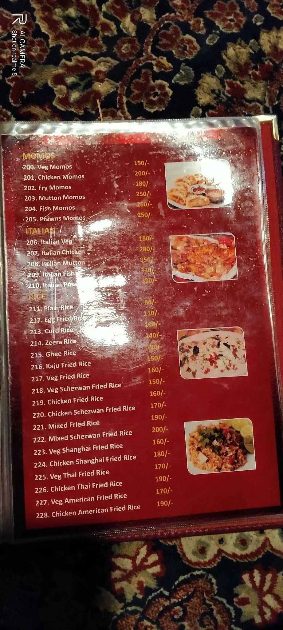 Menu at Desi Dhaba, Hyderabad, 1-219
