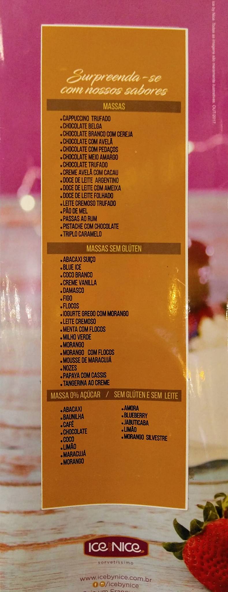 Menu at Ice By Nice restaurant, Londrina