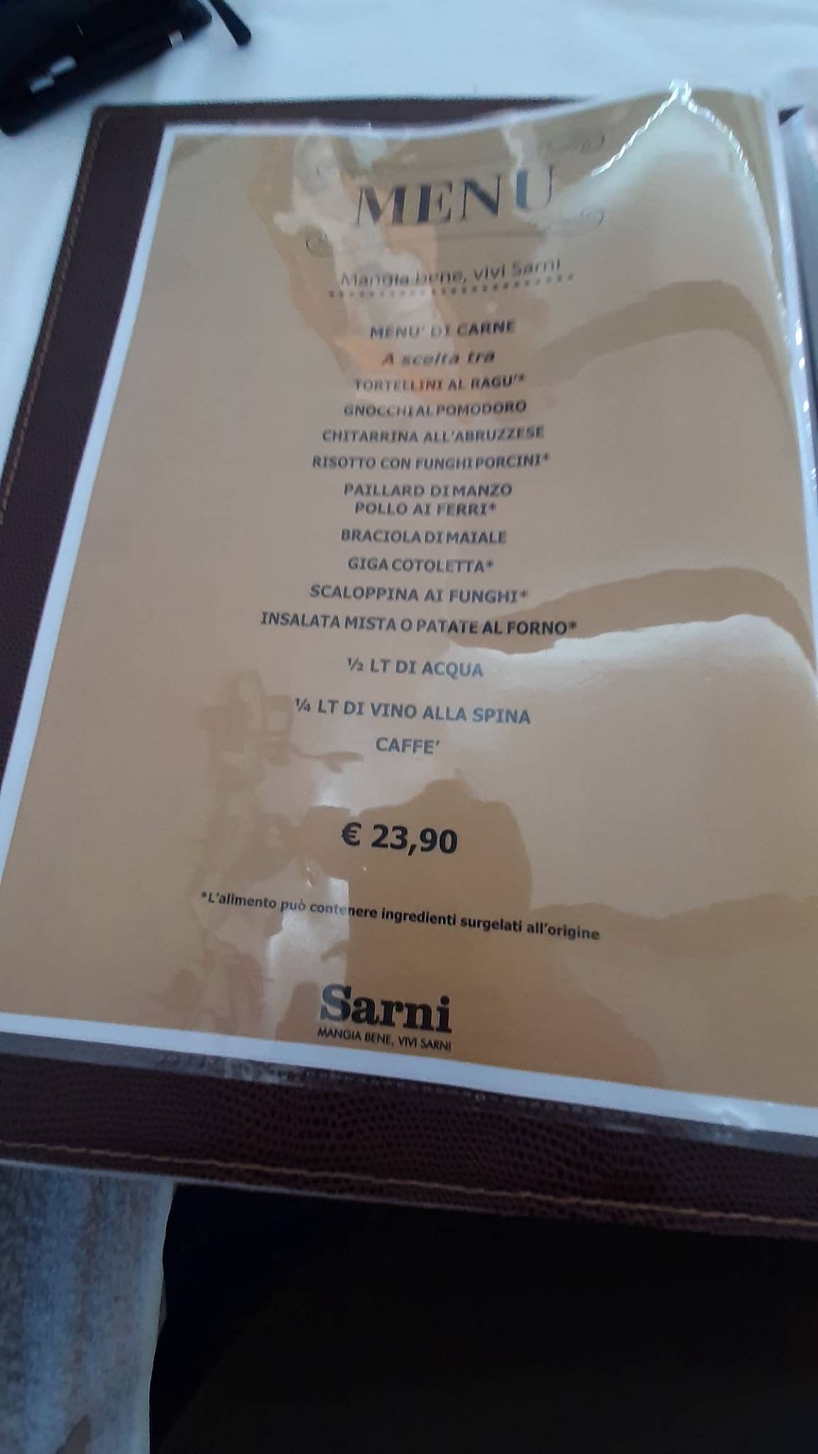 Menu da Il Carro ristorante, Miglianico, Via Cerreto
