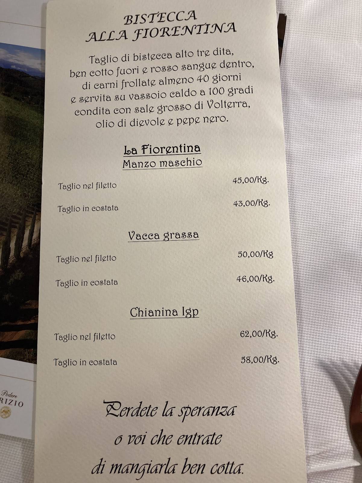 Menu da Ristorante "Il Grillo Moro", Ampugnano, Strada dell'Aeroporto 3 ...