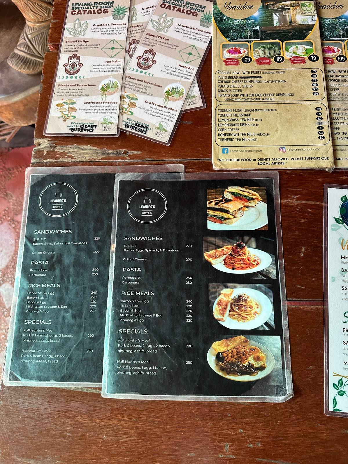 Menu at Ili-Likha Artists Village cafe, Baguio