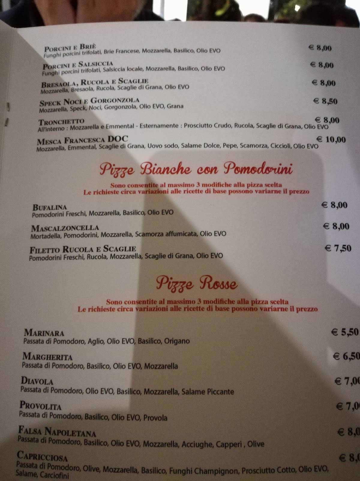 Carta del restaurante Impasto Napoletano, Ostuni