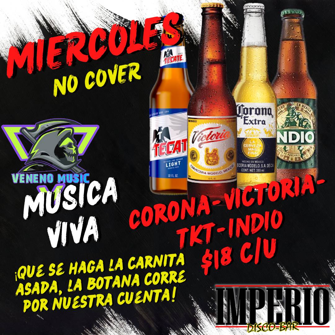 Menu at Imperio Disco Bar, Saltillo