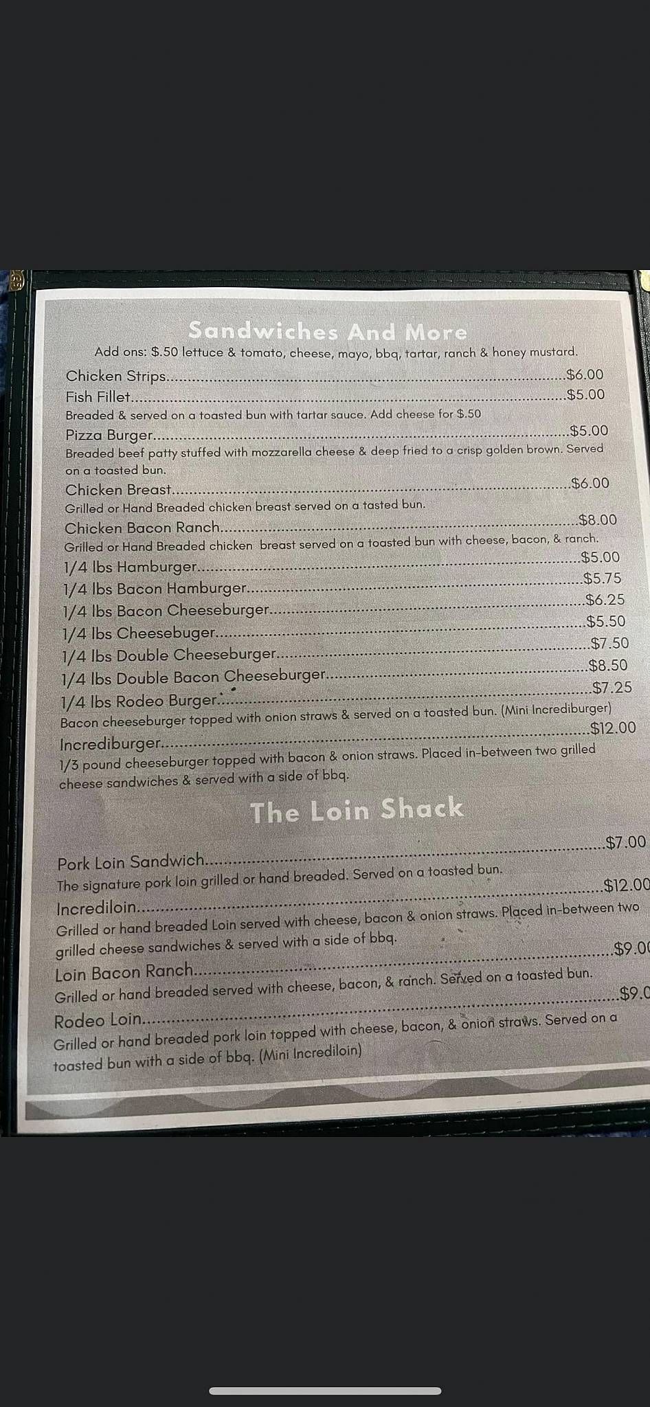 Menu at IncrediBowl pub & bar, Guthrie Center