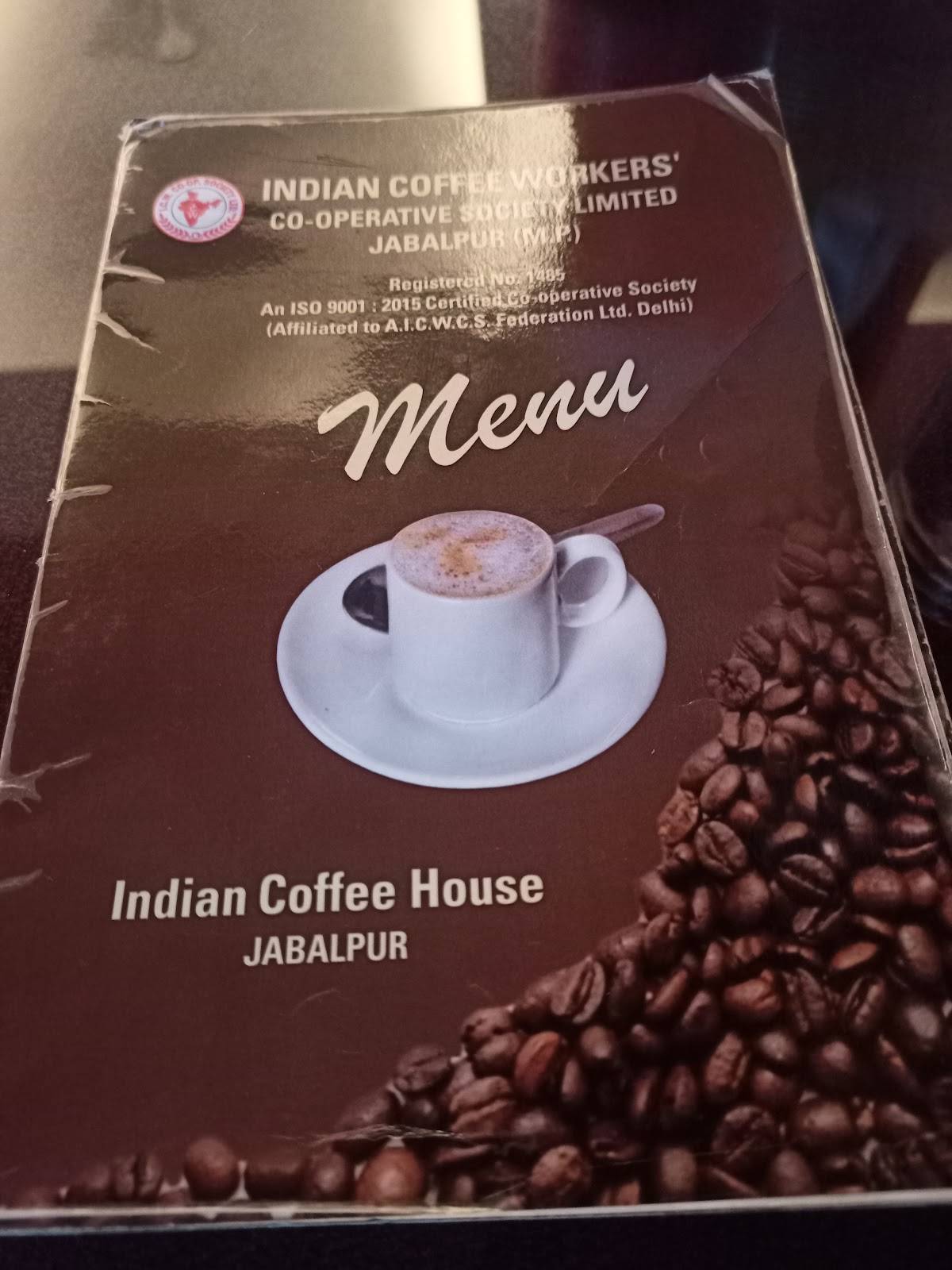 Menu at Indian Coffee House Narmada Road, Jabalpur, 25 Gwarighat Main ...