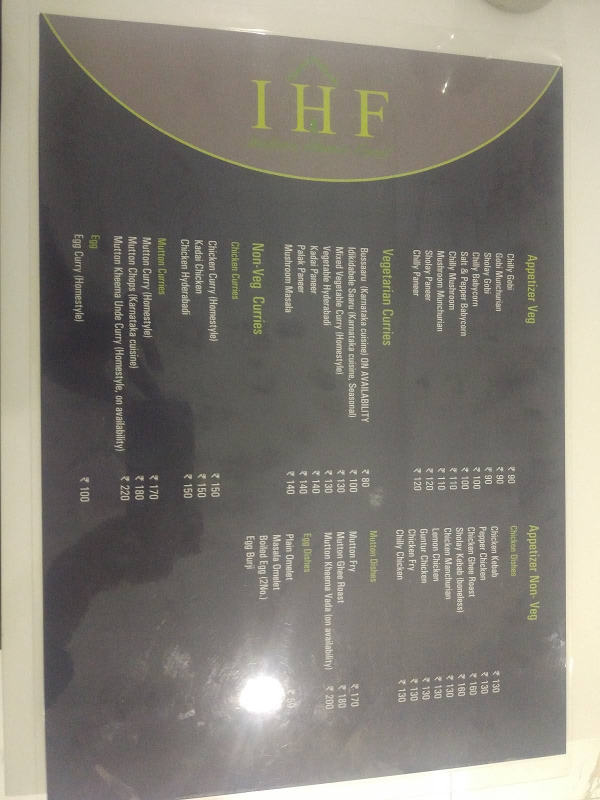 Menu at Indian Home Food, Bengaluru, 15