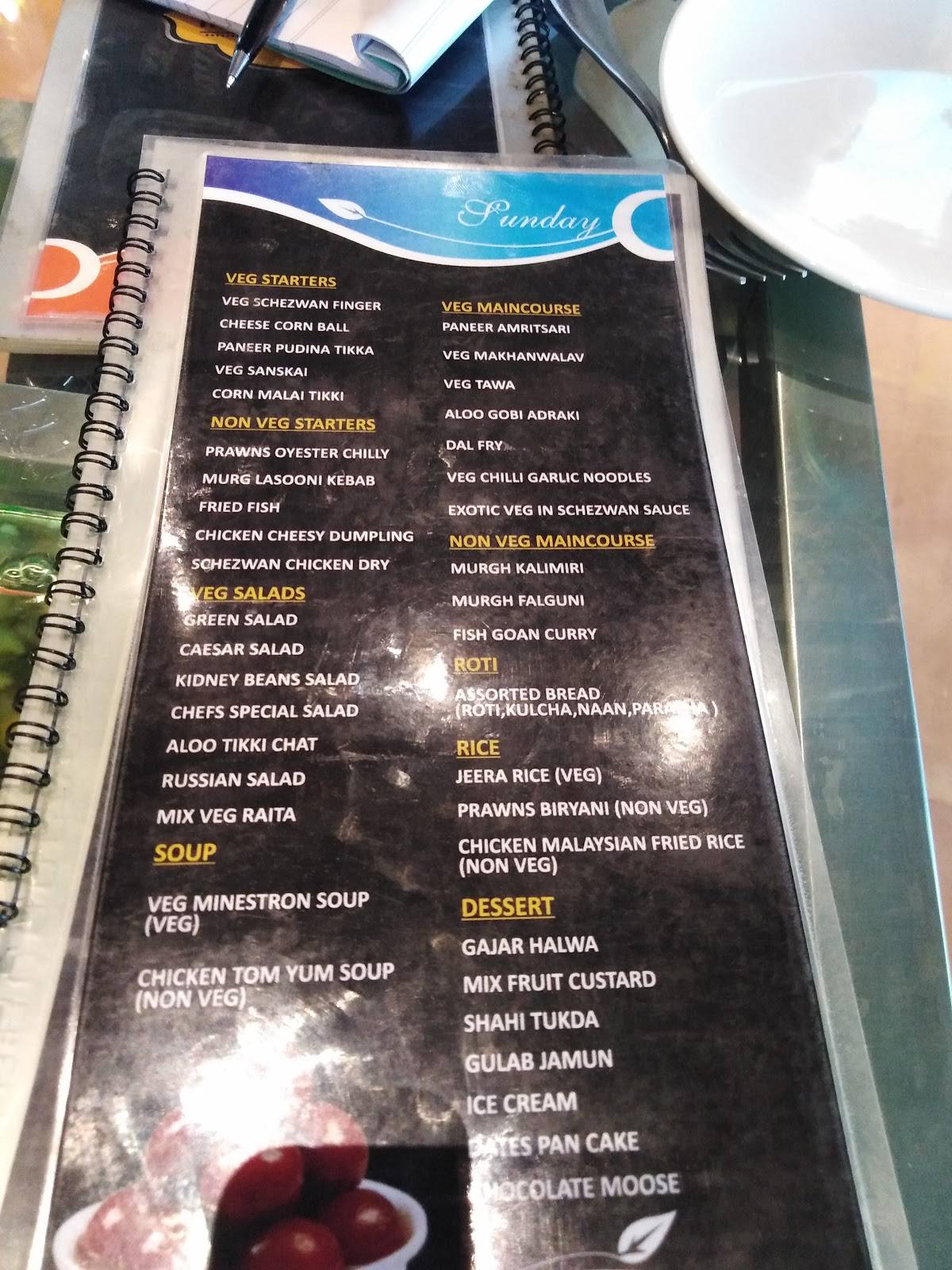 Menu at Indiana Waters, Navi Mumbai