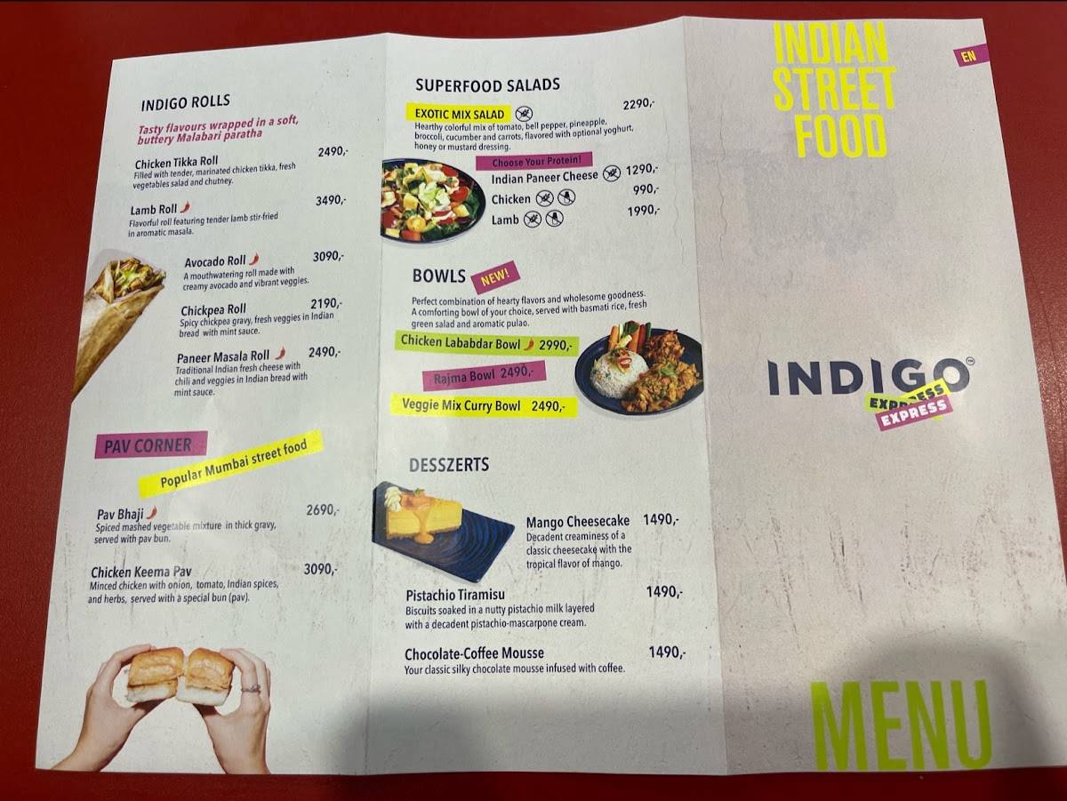 Menu at Indigo Express Hercegprímás - Indian Street Food restaurant ...