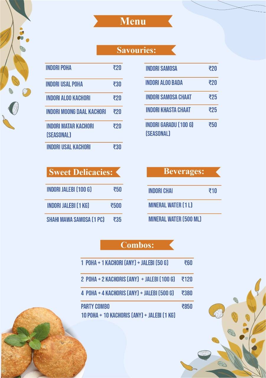 Menu at Indore Streets, Pune, Shop No 15