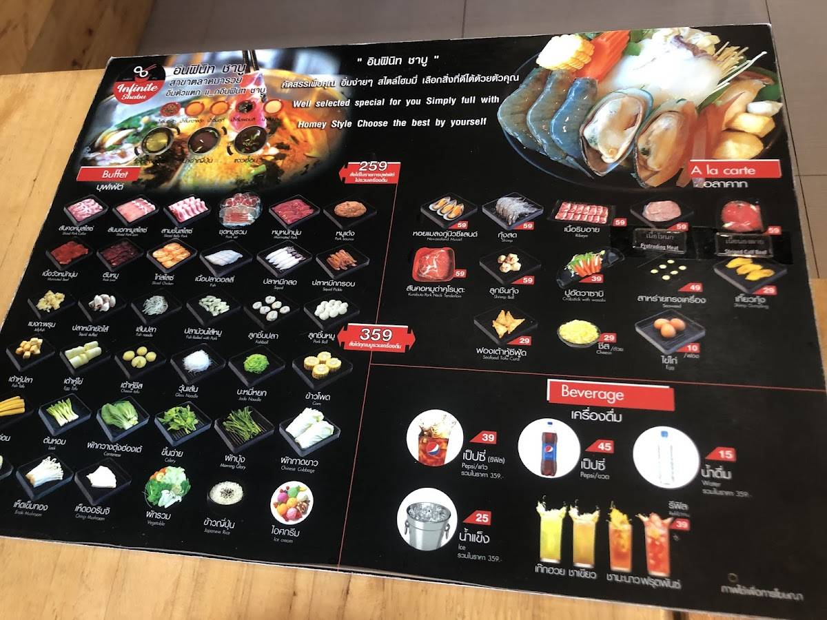 Carta del restaurante Infinite Shabu -อินฟินิท ชาบู สาขาตลาดมารวย, Lam ...