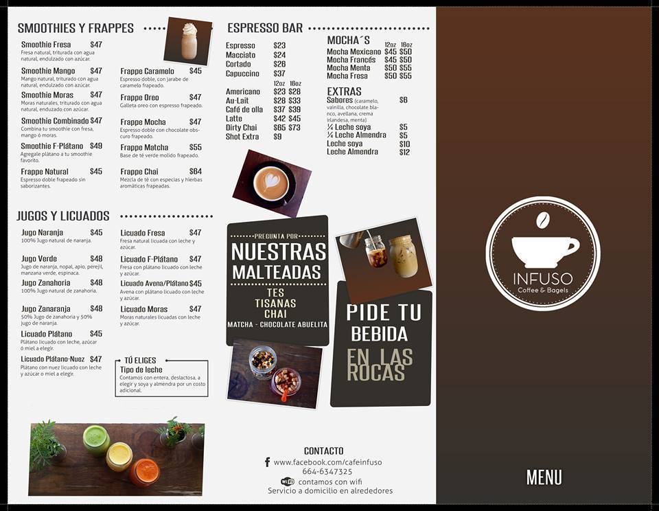 Carta del café Infuso, Tijuana