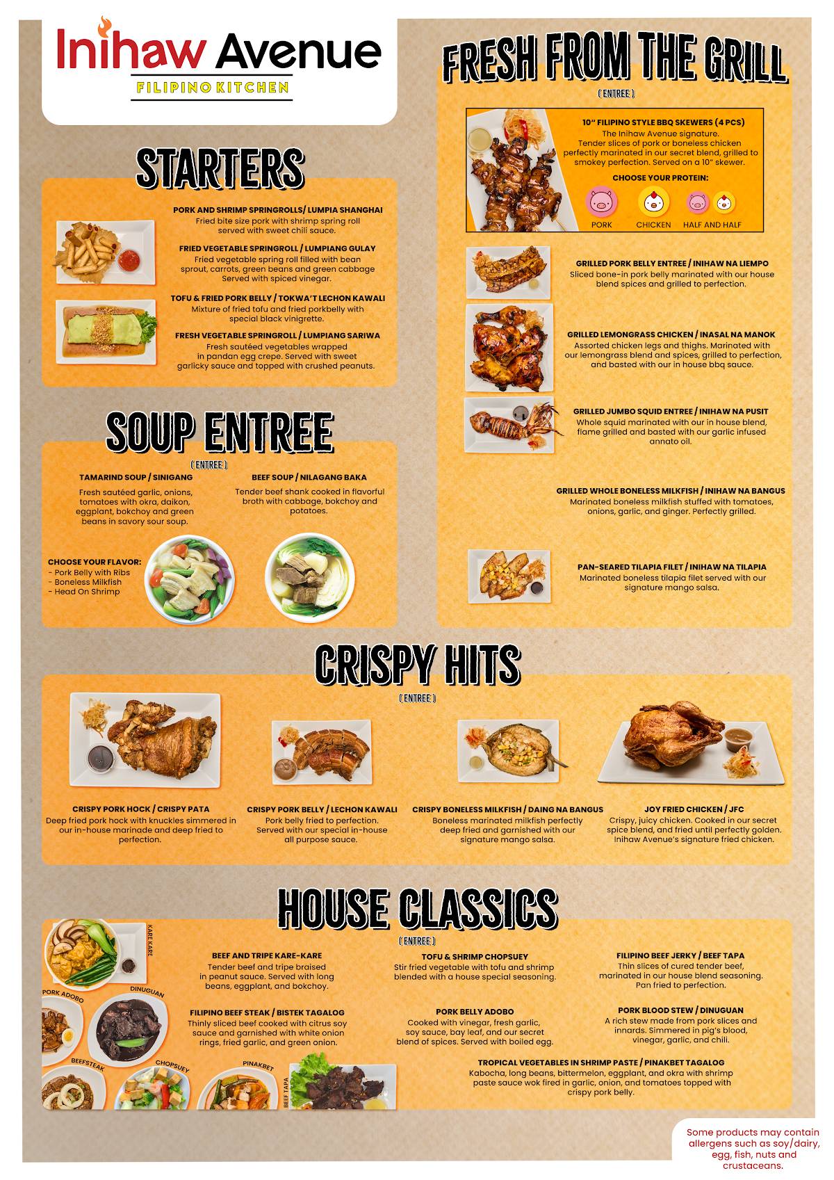 Menu at Inihaw Avenue Filipino Kitchen BBQ, Irving