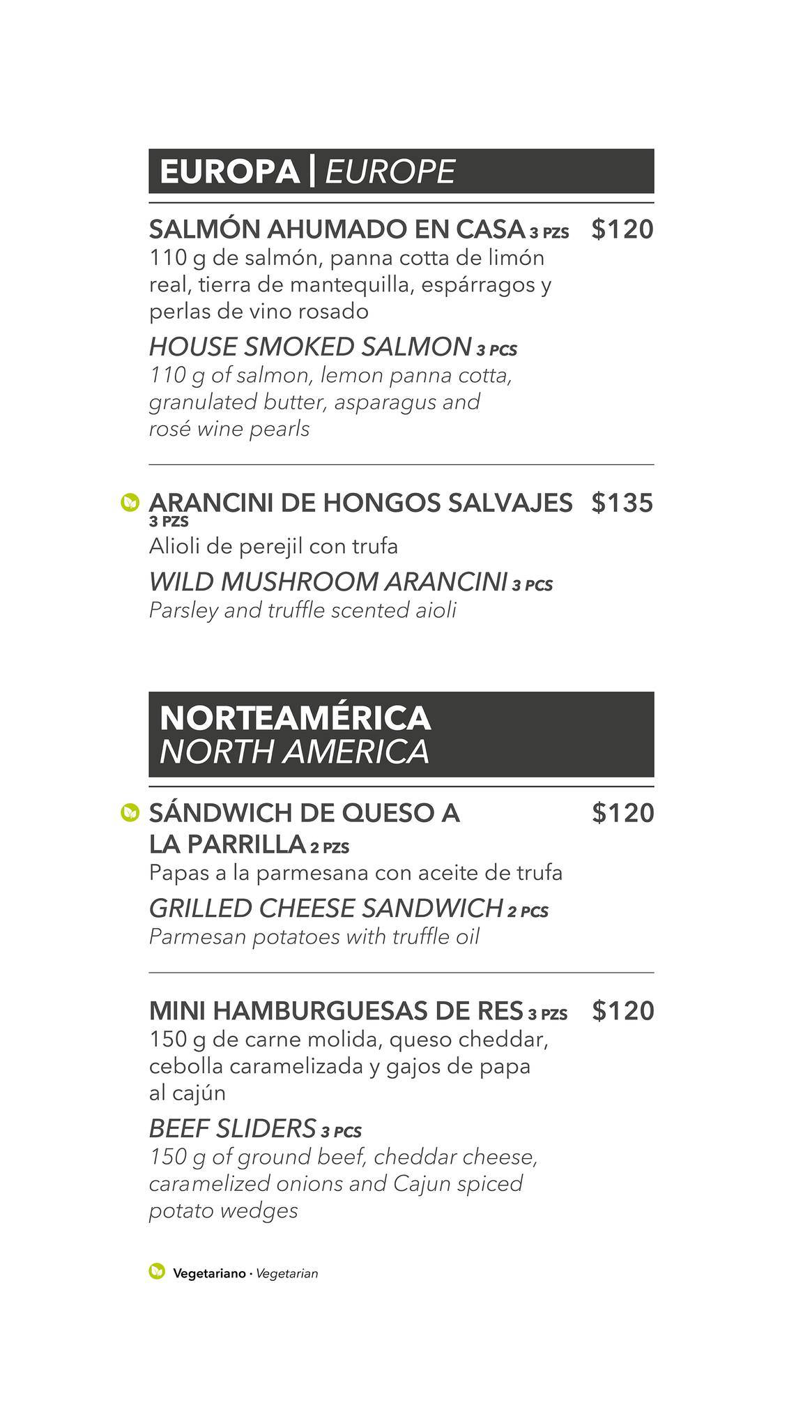 Menu at Insu Sky Bar, Nuevo Vallarta