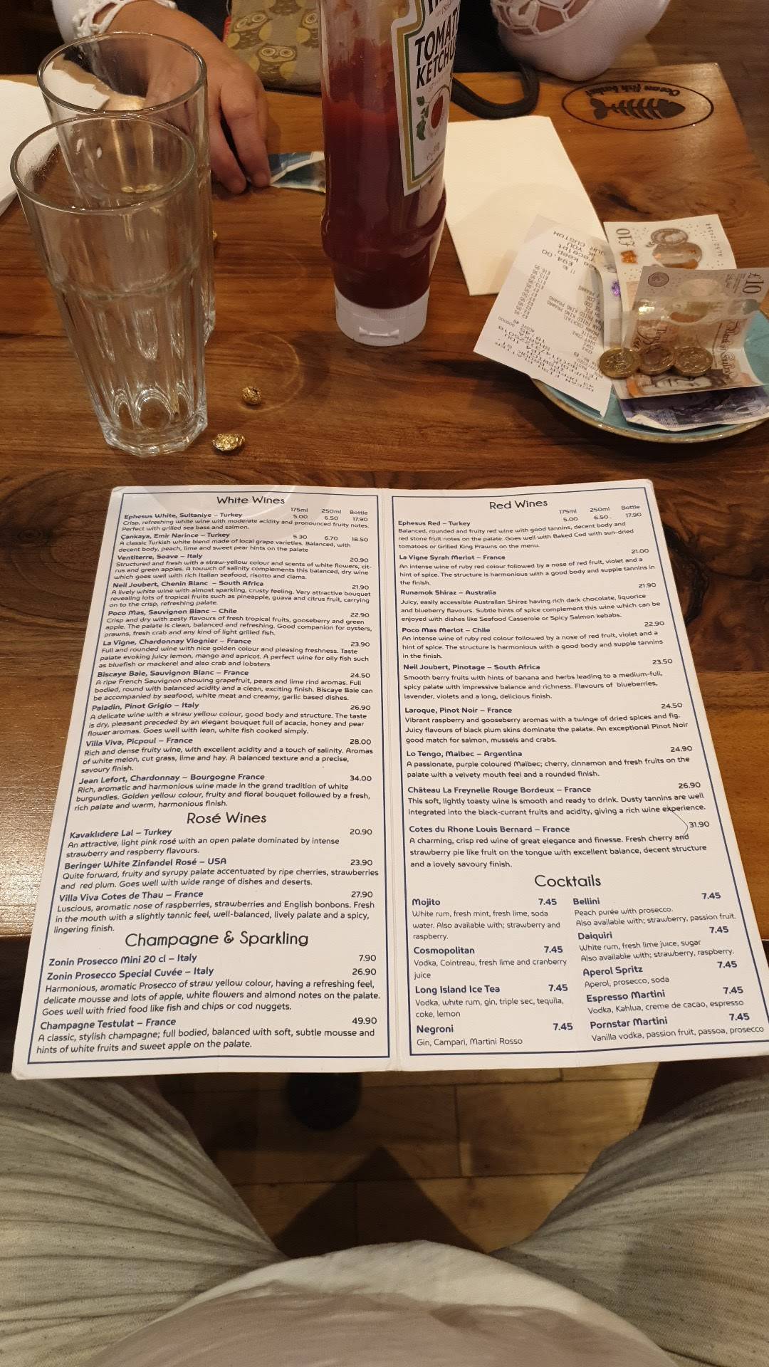 Menu at Ocean Fish Platter restaurant, Ipswich