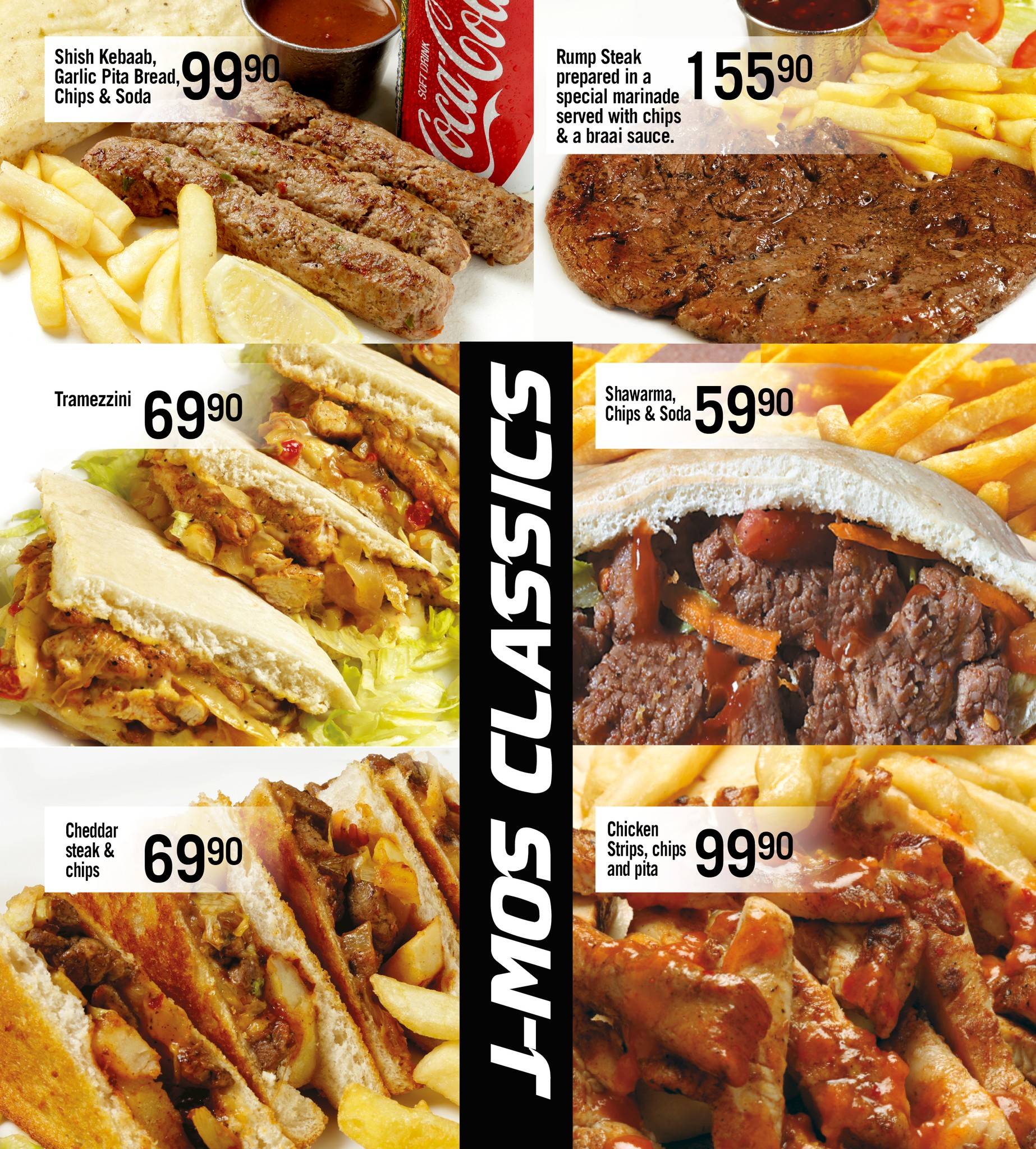 Menu at Jmos Musgrave restaurant, Berea, Durban